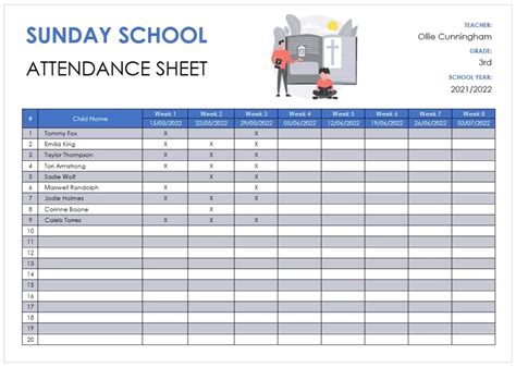 Weekly Attendance Sheet Templates Templates Hub