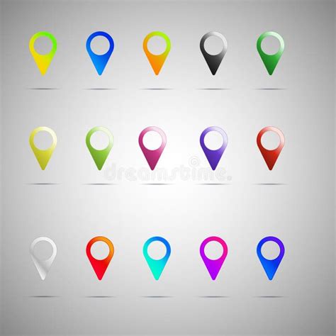 Colorful Map Pointer Icon Set Vector Design Elements Collection Stock Vector Illustration Of