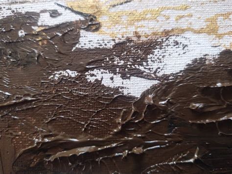 Brown Colour Texture Painting Canvas Abstract Background Interior Stock