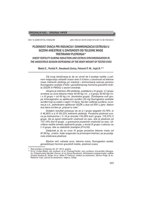 Pdf Sheep Fertility During Induction And Estrus Synchronisation In The Anoestrus Season
