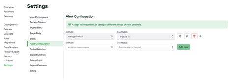 Alert Configuration Chalk