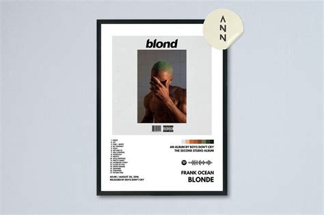 Poster Frank Ocean Blonde Album Poster Album Cover Poster Wall