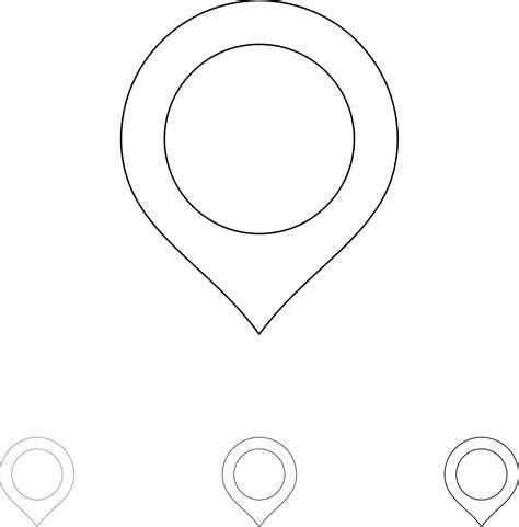 Location Map Marker Mark Bold And Thin Black Line Icon Set 13468870