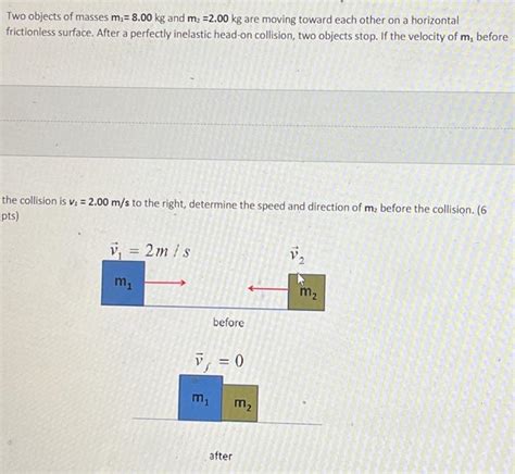 Solved Two Objects Of Masses M1 8 00 Kg And M2 2 00 Kg Are