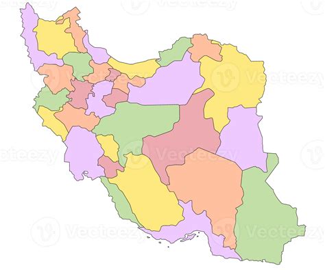 Iran Country Map With Provinces 54650634 Png