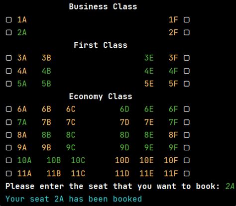 Github Sreeja Airplane Seating Reservation Python Book Your Seat In Desired Class