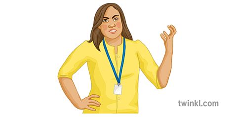 გაბრაზებული მასწავლებელი Illustration Twinkl