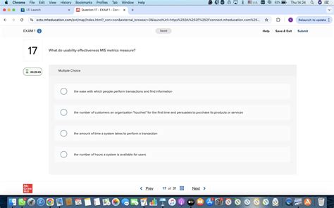 Solved What Do Usability Effectiveness Mis Metrics