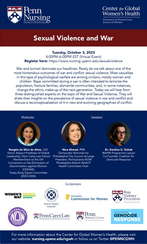 Upcoming Webinar Sexual Violence And War Genocide Response