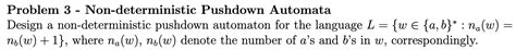 Solved Problem 3 Non Deterministic Pushdown Automata