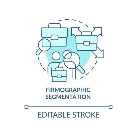 Firmographic Segmentation Blue Concept Icons Set Market Segmentation Type Abstract Idea Thin