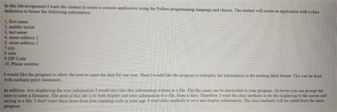 Solved In This Lab Assignment I Want The Student To Create A Chegg