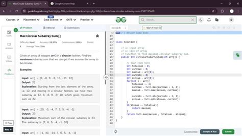 Gfg160dayschallenge Gfg Codingchallenge Algorithms Kadane… Dhyana Anbalagan