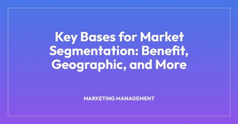 Key Bases For Market Segmentation Benefit Geographic And More • Slm Self Learning Material