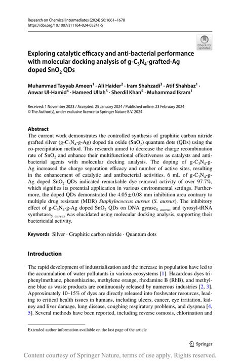 Exploring Catalytic Efficacy And Anti Bacterial Performance With