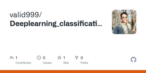 Github Valid999deeplearningclassification