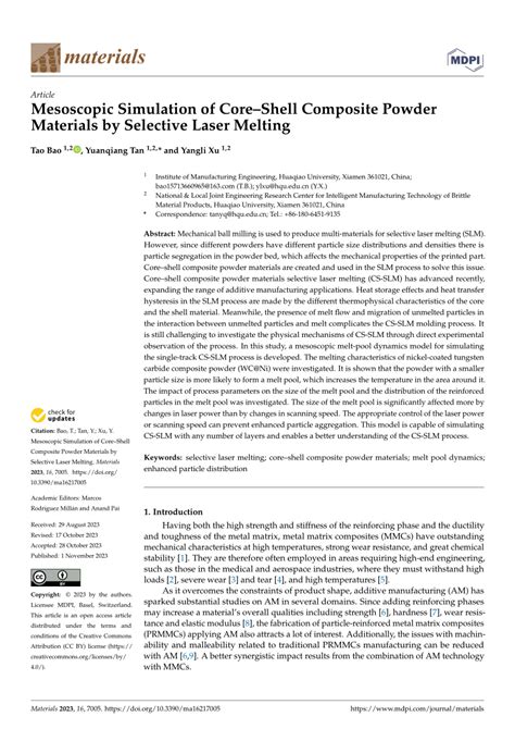 Pdf Mesoscopic Simulation Of Coreshell Composite Powder Materials By