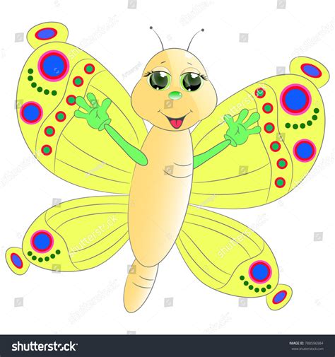 Cute Butterfly Cartoon Vector Illustration Stock Vector Royalty Free