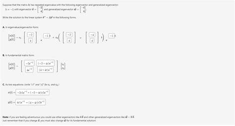 Solved Suppose That The Matrix A Has Repeated Eigenvalue
