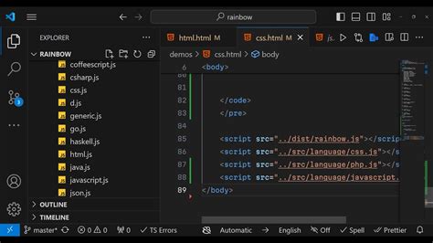Javascript Rainbow Coding Syntax Highlighter Library For Source Code Blogs Full Example In