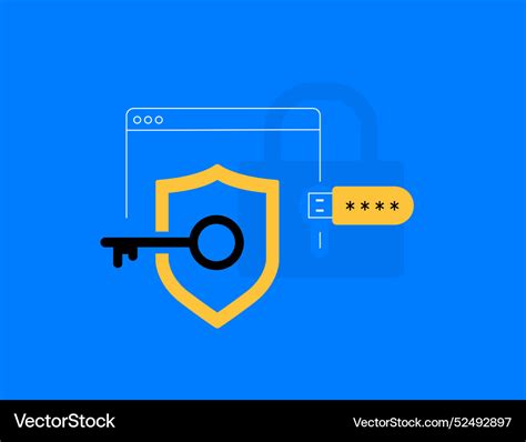 Usb Passkey Authentication Security Royalty Free Vector