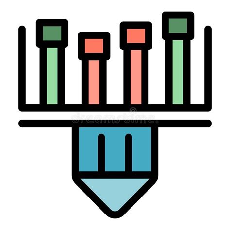 Pencil Drawing Statistical Bar Chart With Color Sections Stock Vector Illustration Of Creative