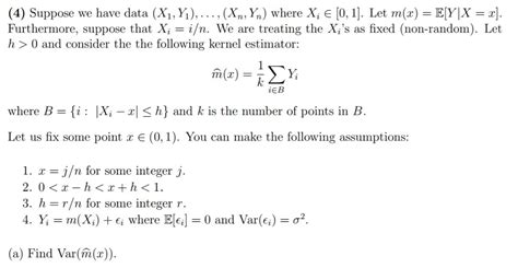 solved suppose we have data x1 y1 xn yn where