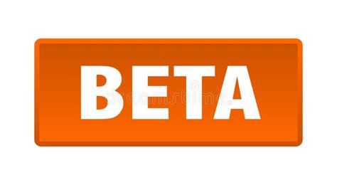 Beta Button Beta Square Isolated Push Button Stock Vector
