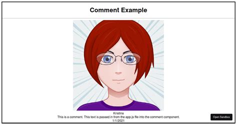 React Comment Example Codesandbox