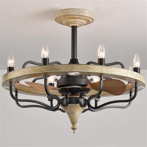 Jtyp Farmhouse Fandelier Ceiling Fan27 Caged Small Ceiling Fans With