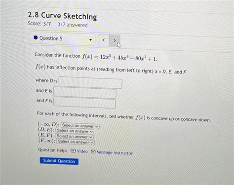 Solved Curve Sketching Score Answered Consider Chegg