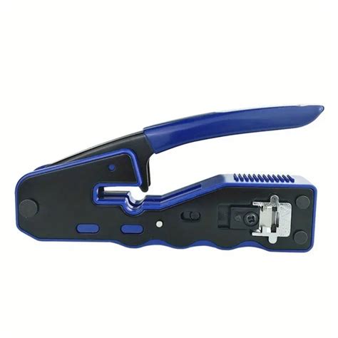 다기능 Rj45 압착 도구 스틸 네트워크 케이블 플라이어로 패스 스루 커넥터 압착 자르기 및 스트립 기능 Temu Korea