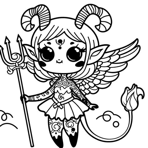 Lovely Demon Coloring Page Download Print Or Color Online For Free