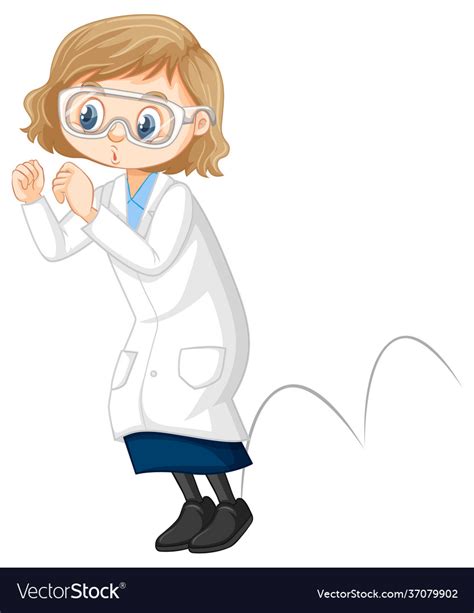 Science Girl Drawing Woman Female Girl Surprised Expression Cartoon