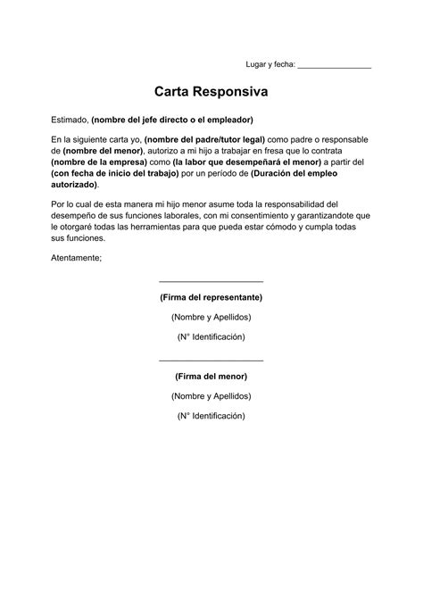 Formato De Carta Responsiva Escolar Para Descargar Word Images Andcarta