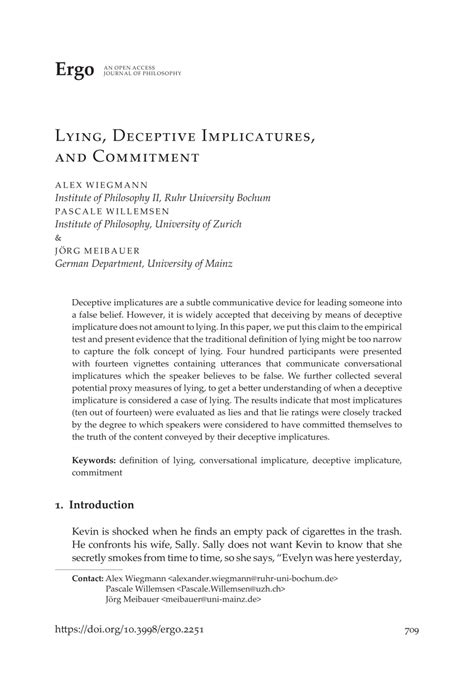 Pdf Lying Deceptive Implicatures And Commitment