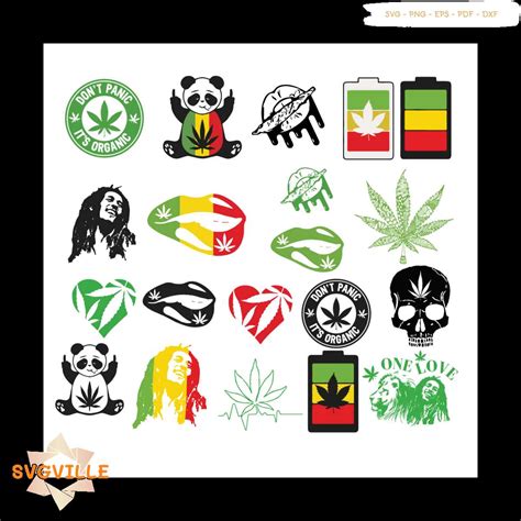 Weed Bob Marley Svg Bundle Trending Svg Cannabis Smoking S Inspire
