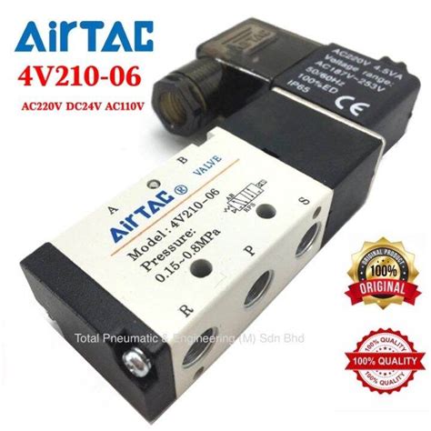 Airtac 4v210 06 18” Pneumatic 52 Way Single Solenoid Valve Ac220v