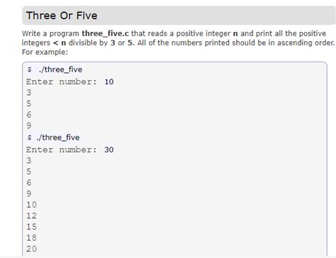 Solved Three Or Five Write A Program Threefivec That Reads