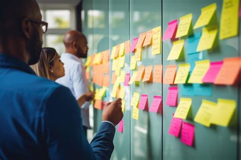 Premium Ai Image Business Meeting With Postit Notes For Brainstorming Ideas Premium Ai Image Business Meeting With Postit Notes For Brainstorming Ideas