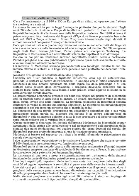 La Sintassi Della Scuola Di Praga La Sintassi Della Scuola Di Praga C