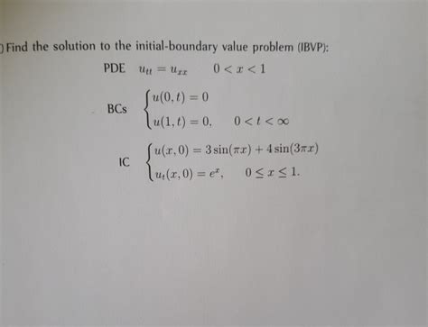 Solved Find The Solution To The Initial Boundary Value Chegg