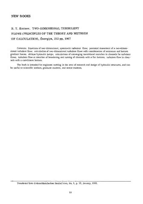 Pdf Two Dimensional Turbulent Flows Principles Of The Theory And