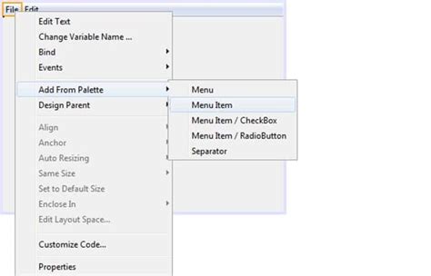 How To Use Menu In Netbeans To Design A Swing Gui