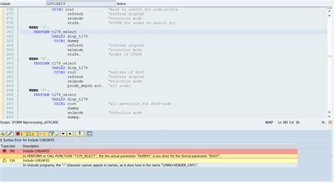 Solved Syntax Error In Include Lv81af03 Sap Community