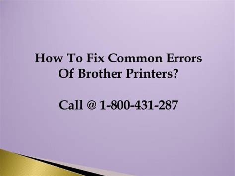 How To Fix Common Errors Of Brother Printers
