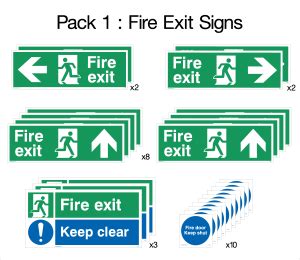 Pack Fire Exit Signs From Safety Sign Supplies
