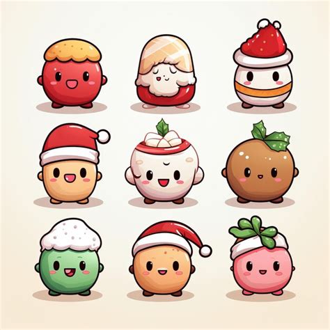 Premium Photo Festive Fluff Delight In A Collection Of Adorable Christmasthemed Squishy Characters