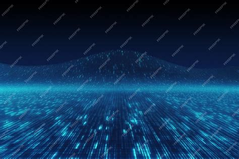 Premium Ai Image Glowing Blue Digital Wave Futuristic Data Visualization Abstract Background