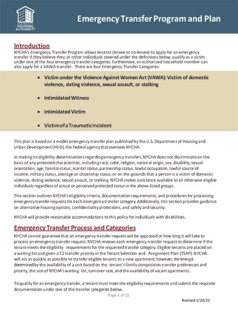 Fillable Online Model Emergency Transfer Plan For Victims Of Domestic Hud Fax Email Print